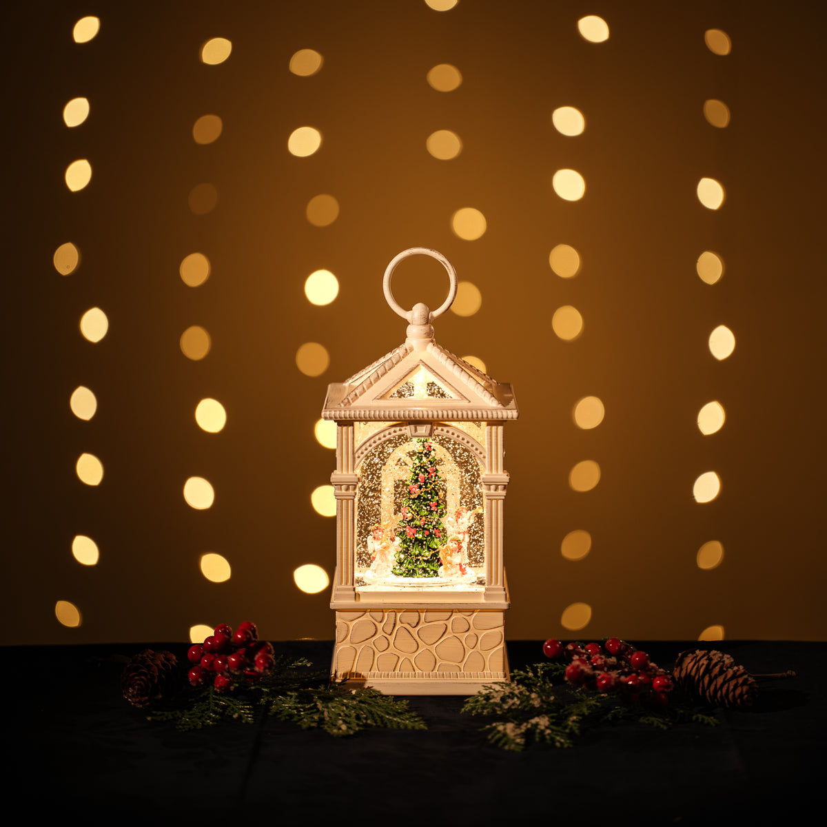 Snowing Milano Lantern with Rotating Angle — Xmas & Co.
