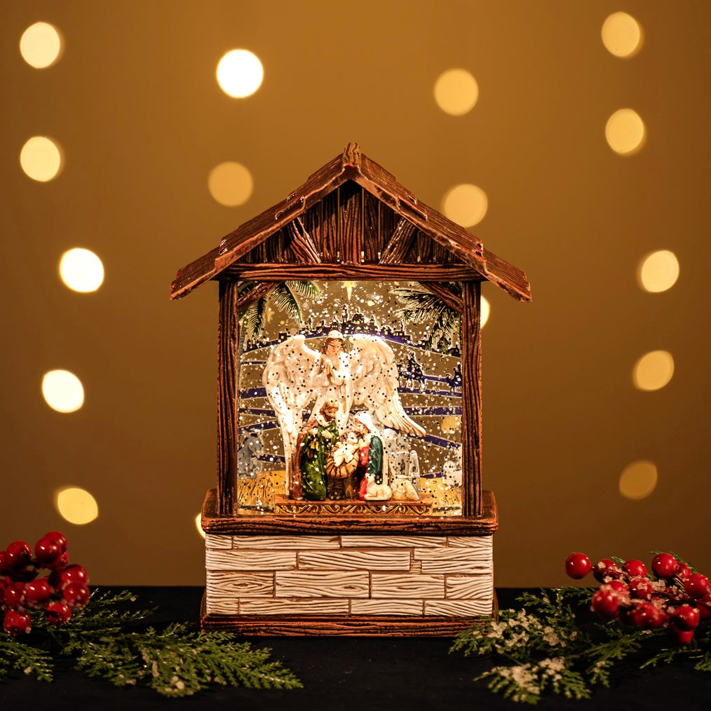 Nativity Stable Snow / Globe Angle — Xmas & Co.